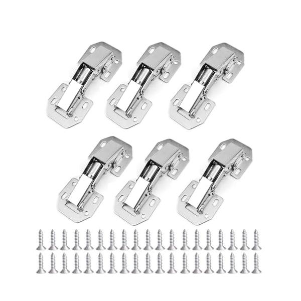 銀色/-/L123-110・プレミアム素材キャビネットドアヒンジは優れた冷間圧延鋼材で作られており、防錆性と耐食性に優れ、バリのない滑らかな表面で、取り付けや配置時に手を傷つけません。・強力な支持力8つの取り付け穴の設計、スライドヒンジには...
