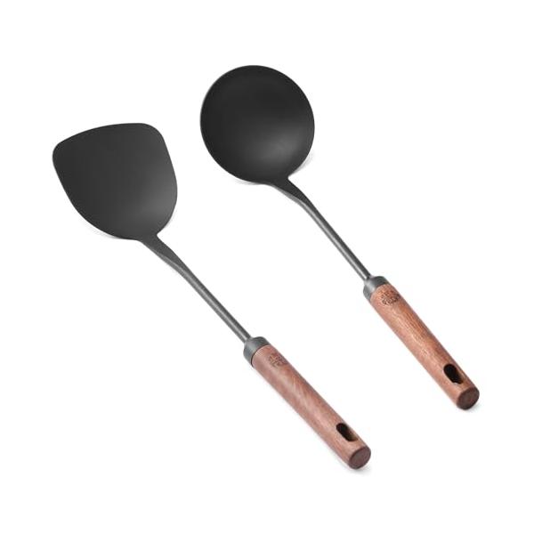 ブラック）ヘラとお玉/-/QYH-QGBT・Color:ブラック）ヘラとお玉・高品質の素材本製品は高品質の鉄素材を使用しており、耐久性に優れています。厚みのある設計で、長時間の使用にも耐えることができます。表面処理が施されているため、錆びに...