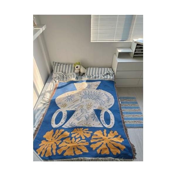 ボヘミアン抽象的/130X160cm/1・ソファやピクニック用の敷物としてはもちろん、壁に掛けてアートとして楽しむにも最適です。・テントの中に敷くだけで印象をガラリと変えることができます これからの季節にぴったりな温かみのある柄で、インスタ...