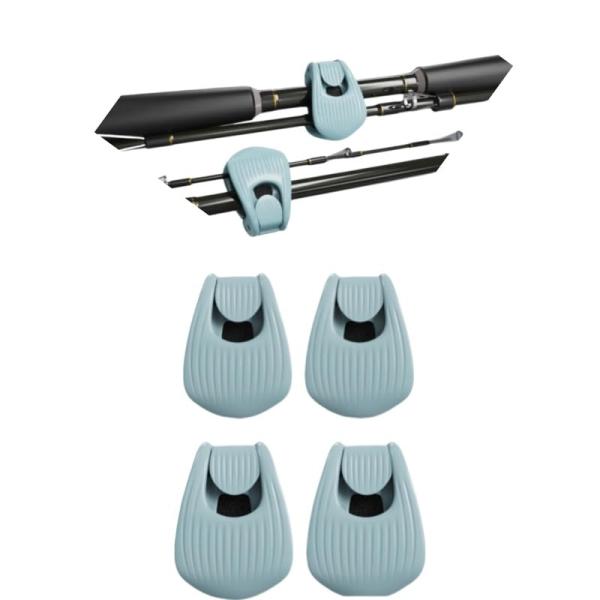 天青?/標準サイズ/-・Color:天青?・セット内容：釣竿固定クリップ4個セット、持ち運びに便利なポータブルサイズ・滑り止め機能：特殊な表面加工により、釣り竿をしっかりと固定し、滑り落ちを防止・使いやすさ：簡単に取り付け可能で、様々な太さ...