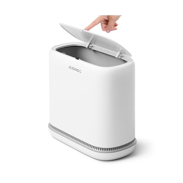 白/ミディアム/JUDRDO-QYLJT-CFD1・Color:白Size:ミディアム・パッケージ個数:1・吸着式設計でゴミ袋がずれない---気圧差を利用した独自の吸着システムで、ゴミ箱の内壁にゴミ袋がぴったり密着。バスルームなど狭い場所で...