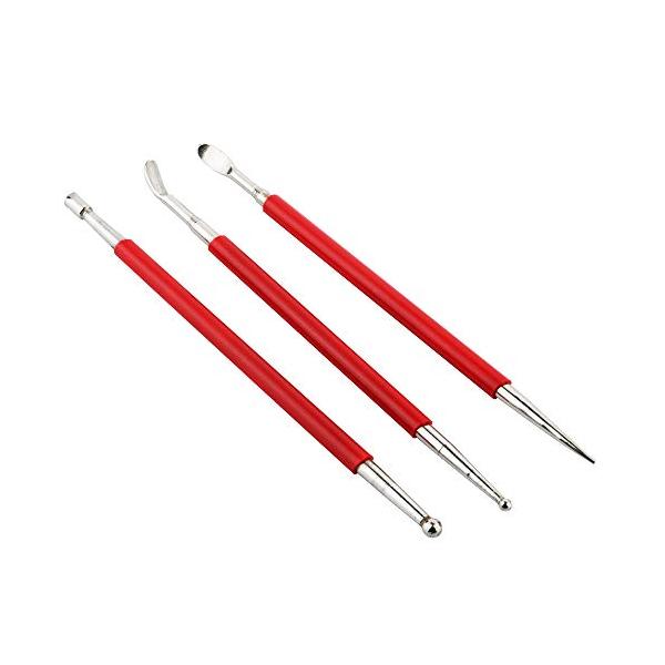 ハンドツール/3個セット/-/J067-US・パッケージ個数:1・細かいディテールを作成するための3個セット、ペイント、点在、形を整えそして滑らかにするさまざまな工芸品プロジェクト・材質：アクリル、ステンレス、ゴム・用途：セラミック彫刻、粘...