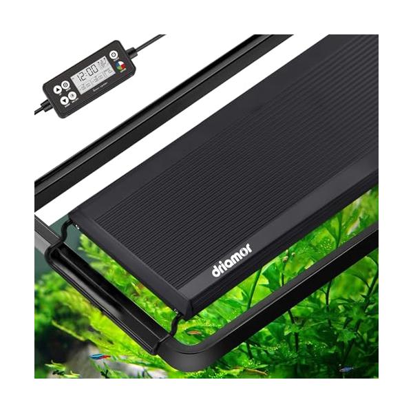 ミニマリストブラック/-/JP-DAL-2308-30・Wattage:14.0 ワット・?アップグレード水槽ライト＆タイマー機能弊店の水槽ライトは目に優しくてブルーのLCDスクリーン付の最新版水槽LEDライトです。スクリーンを通じて設置さ...