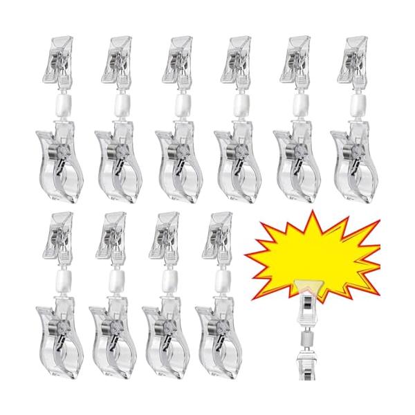 透明/-/-・製品仕様クリップホルダー10個セット。サイズ：11.2×2.5cm、開口部：上部1cm、下部3.5cm。円筒形オブジェクト、プレート、角パイプ、パーティション、丸パイプなどに適しています。・強力なクランプ力高品質素材で作られて...