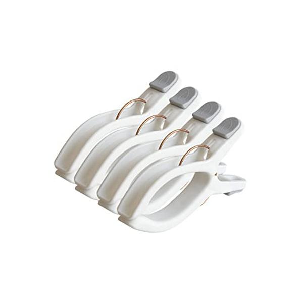 プラスチック製の魚型デザインホワイト-４個セット/-/-・Color:ホワイト-４個セット・材質：本体プラスチック、バネ金属 重さ：重さは約45g1個あたり で、とても軽くて便利です。 適用範囲：コード、毛布、Ｔシャツ、布団カバー、布団、ぬ...