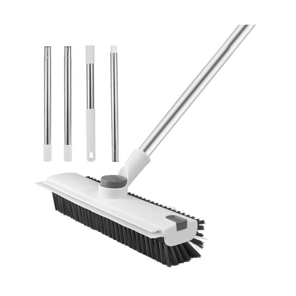 ホワイト/ワンサイズ/SZ-04・3-in-1デッキブラシ両面ハードブラシ、硬い汚れを拭き取りできます。普通のベランダブラシとしてもいいです。直角90度のブラシ設計で、壁際の隙間の汚れを簡単に落とすことができます。水切りワイパーとしても活躍...