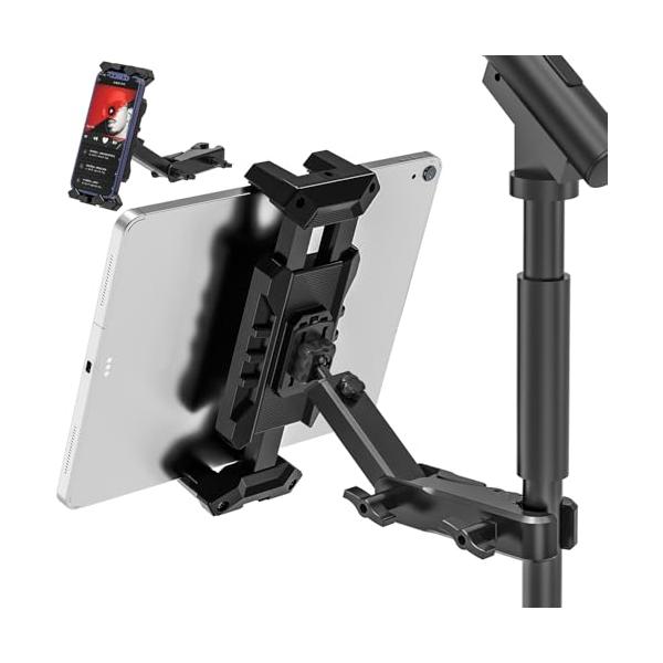 ブラック/-/005・ iPadマイクスタンド 専用設計コンサートや合唱練習、ウェディング、パーティー、会議など、さまざまなシーンでiPadを簡単に設置・調整可能。タブレットで歌詞やコードを表示するのに最適なほか、バックトラックの再生やライ...