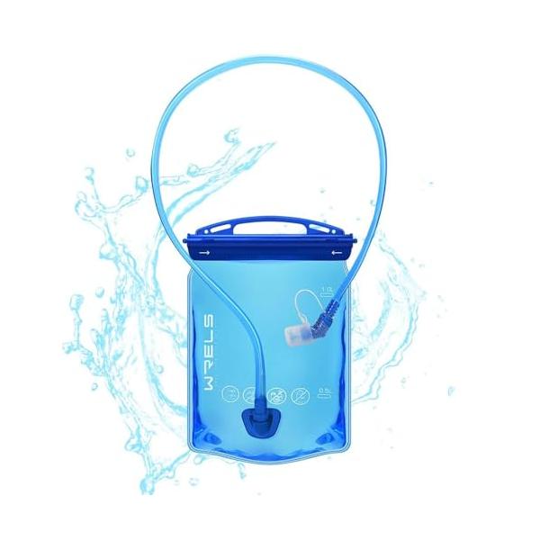 1Lブルー/-/-・Style:1L・ハイドレーション給水袋は食用グレードのPEVA材料を採用しており、BPA＆PVCフリー、100％無臭無味。口栓・キャップは抗菌加工を施しているので、長時間の使用や暑い日でも雑菌の繁殖を抑えてくれます。・...