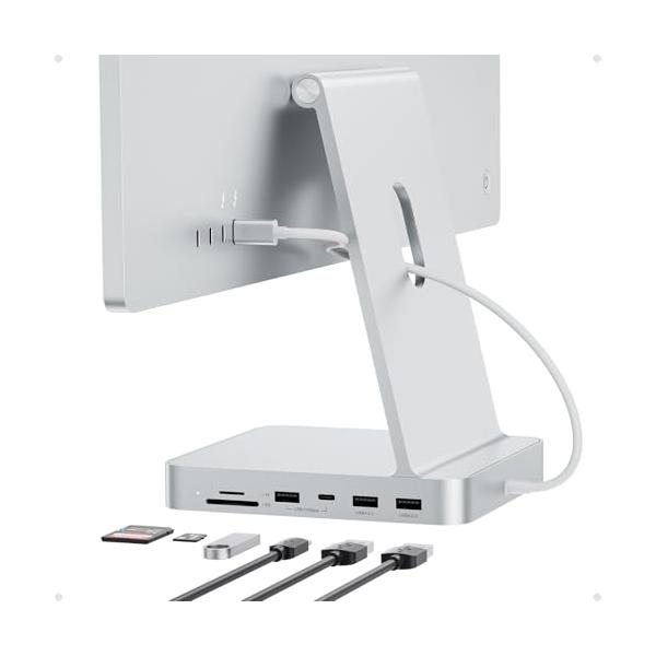 シルバー/-/BD182A-Sliver・Color:シルバー・7in1多機能 USB-C ハブこのiMac USB-Cハブは、1 x USB C 3.2 Gen2 10Gbps、1 x 10Gbps USB A 3.2、2 x 480Mb...