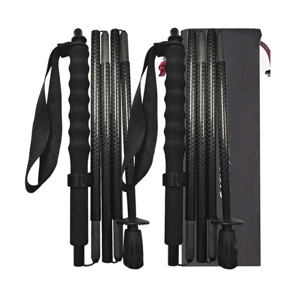 ブラック/110CM/魚鱗（うろこ）モデル・Color:ブラックSize:110CM・超軽量＆コンパクト設計：重量わずか110g ±3g、折りたたみ時は26cm ±5mmと超コンパクト。バックパックに簡単に収納可能で、持ち運びに最適なトレッ...