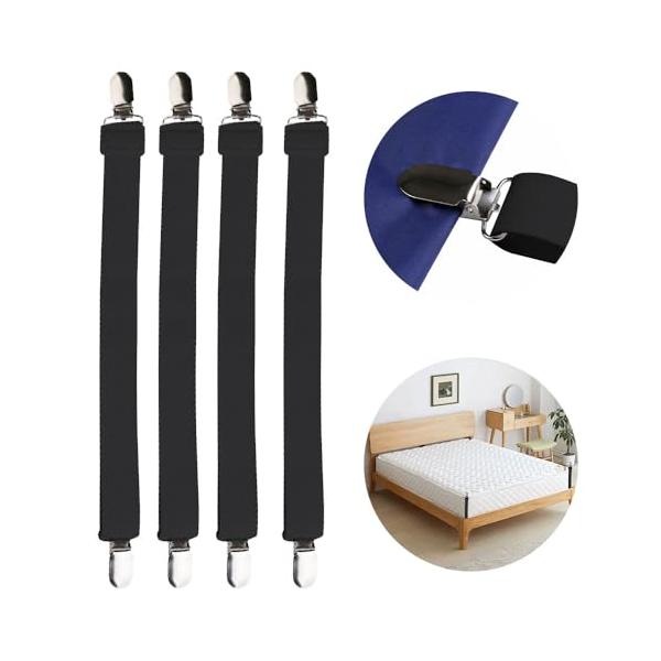 ブラック/RGP-248/RGP-248・Color:ブラック・仕様 幅:2.5cm 長さ:30cm?130cm カラー:ブラック 数量:4枚。・利便性この製品は様々な用途があり、アイロンカバー、ベッドシーツ、アームチェアカバー、掛け布団に...