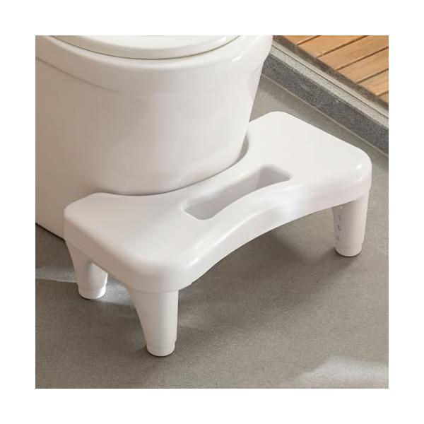 ホワイト/Lサイズ/ABSBathTFPEX-WH-JP・4段階高さ調節で家族共用PAVSTINEのトイレ踏み台は脚部に穴と調節スリーブを採用しており、便座の高さや使用者の身長に合わせて、踏み板の高さを4段階（17〜23cm）で簡単調整可能...