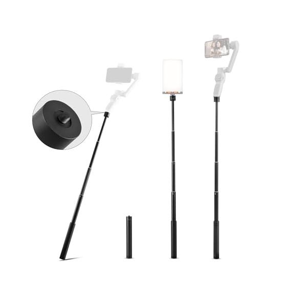 ブラック/-/-・ジンバル延長ポールDJI OM 4 Osmo Mobile 3 2/Zhiyun Smooth 5 4 Q3/Feiyu Sgp/WG2/G5/Insta360 GO 2/Hohem 3軸スマートフォンジンバルスタビライザ...