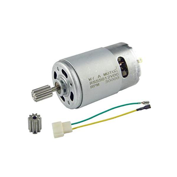 12v/30000RPM/550・Size:30000RPMColor:12v・*550 DC 12Vモーターです。直径8.5mm、10歯ギア、直径10mm、10歯ギア、無ハンダモーターケーブルが付属しています。・動作電圧：12V DC、速...