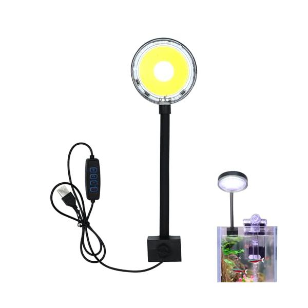ブラック/-/-・? COB 光源による高輝度と長寿命：この水槽ライトは先進的な COB 光源を採用しており、従来の LED 灯珠に比べて損耗が少なく、使用寿命が大幅に延長されます。超小型ボディながら高輝度を実現し、水槽内の水草の育成を促進...