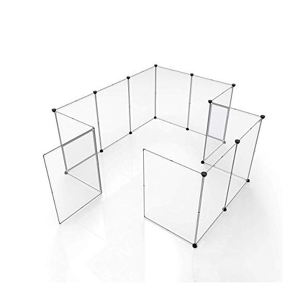 ペットフェンス脱走防止透明/12枚セット/-・パッケージ個数:36・1枚が約45cm×75cm×0.5cmのサイズのパネルの12枚セットです・サイズ：約45cm×75cm×0.5cm1枚 ・商品内容：パネル×12/コネクタ×24・様々な場所...