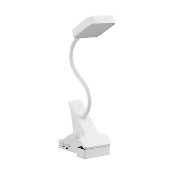 乾電池式式ホワイト/-/CLLD01WH・パッケージ個数:1・サイズ約:ヘッド/幅55×奥行70×高さ15mm、アーム長/200mm、クリップ/幅60×奥行105×高さ95mm、クリップくわえ幅:平行時/約30mm・本体重量約:154g・電...