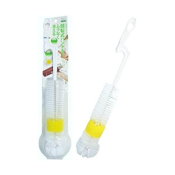 回転ハンドル ボトル洗いホワイト/直径5×長さ40cm/KB-88・Size:直径5×長さ40cmStyle:回転ハンドル ボトル洗い・パッケージ個数:1・サイズ約:直径5×長さ40cm・本体重量約:60g・材質:ポリプロピレン ナイロン ...