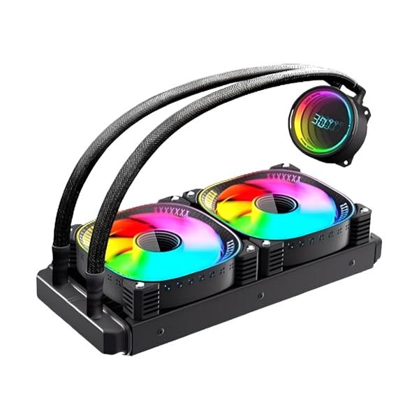 240ｍmブラック・Style:240ｍmブラック・特徴CPUヘッドに温度表示機能を搭載しており、リアルタイムでCPU温度を確認できる便利な設計となっています。インフィニティ―ミラーデザインとARGB対応のLED搭載で美しいライティング効果...