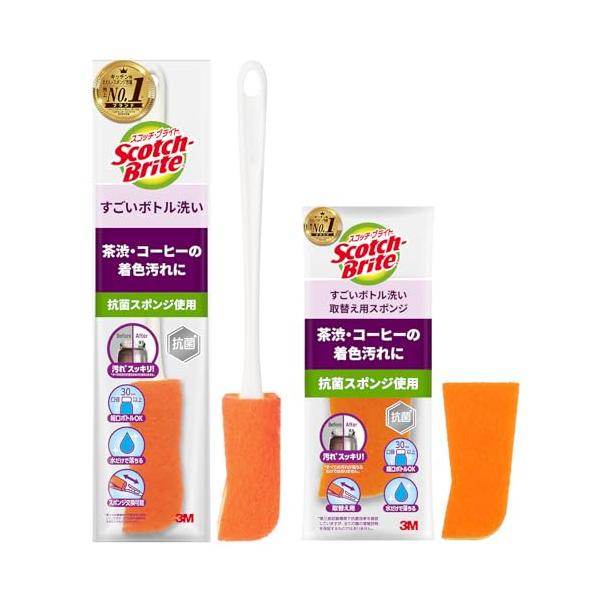 本体セット+取替え用1Pオレンジ/4.5×3.3×33cm/-・Color:オレンジSize:4.5×3.3×33cmStyle:本体セット+取替え用1P・パッケージ個数:1・製品情報スポンジ付き本体: 1個 / 取替スポンジ：1個 / 色...