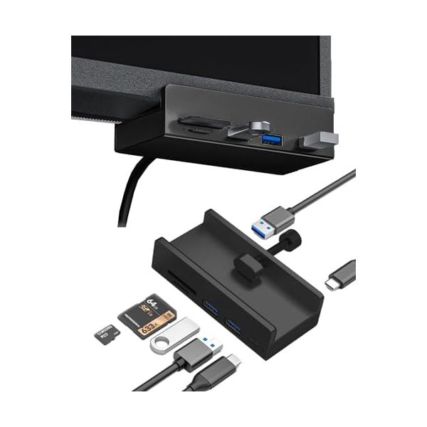 ブラック/-/-・Color:ブラック・5ポートUSBハブこのUSBハブは、USB3.0ポート*2+Type-Cポート*1+SDカードポート*1+マイクロSDカードポート*1を搭載している5-in-1ハブです。ハードディスク、マルチメディア...