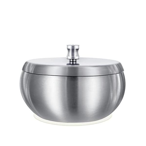 モダンシルバー/S/Y-AT002・Size:S・パッケージ個数:1・防風防臭防水用の蓋ふたは高品質のステンレス素材を採用されて、堅牢で密封性の高いです。閉めると、さらに臭いと煙が漏れにくくなっています。屋外で雨にぬれても問題はございません...