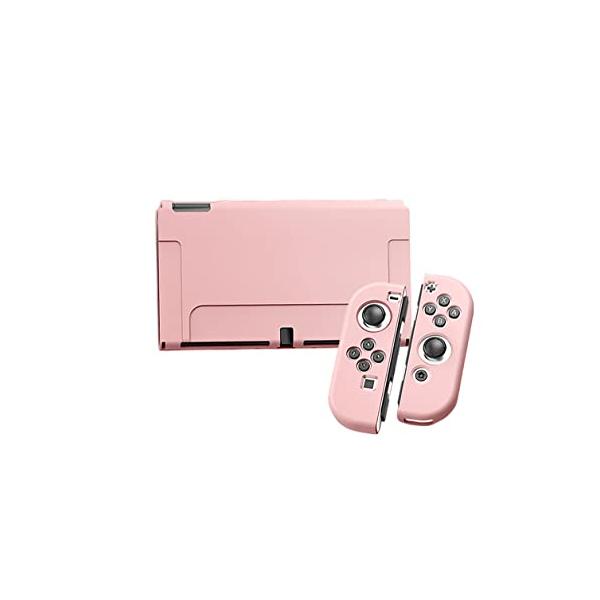 ライトピンク/-/-・Color:ライトピンク・対応機種：任天堂Nintendo Switch ニンテンドー スイッチ有機ELモデル・柔軟性と頑丈さを兼ね備えているTPUゴムで作られており、本体を全面カバーでき、衝撃や傷、汚れなどからしっか...