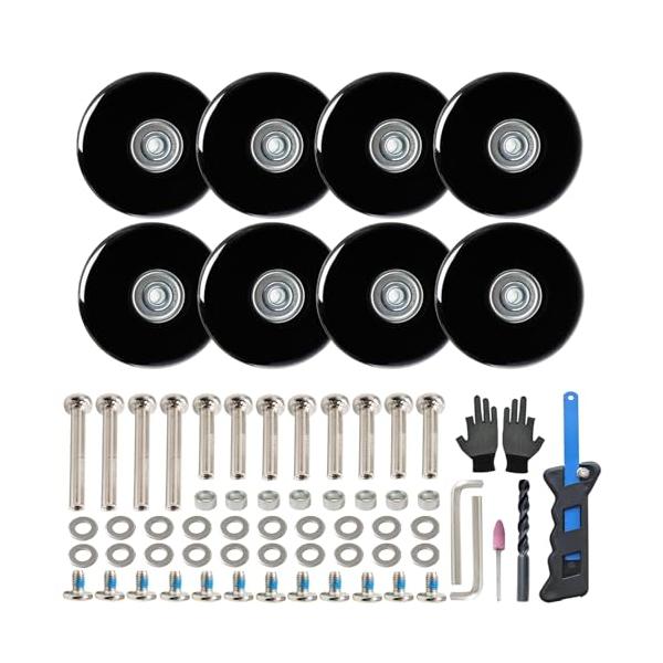 -/50mm*14mm/-・Size:50mm*14mm・ダブルホイール交換用設計:本修理キットは14mmダブルホイールキャスター交換用に設計されており、輪外径50mm、輪幅14mm、軸受部幅16mm、輪中心軸孔径6mmです。購入前に必ずキ...