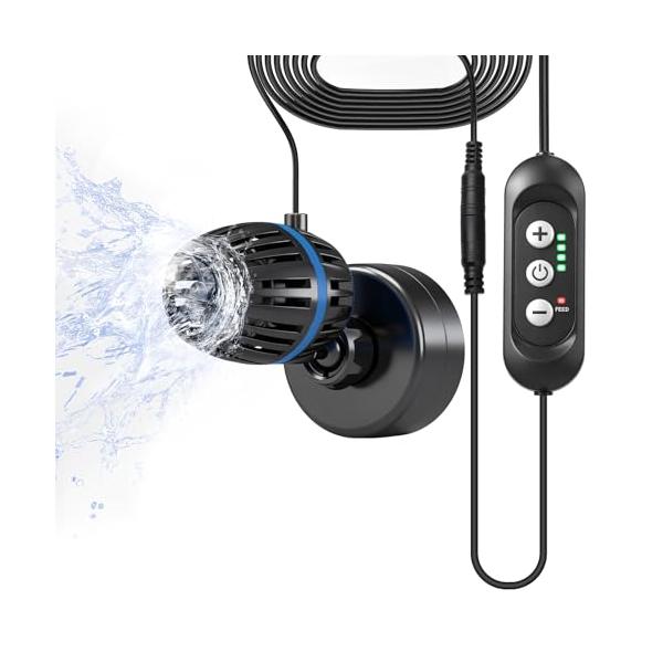 ブラック/8W（30~60cm水槽適用）/AQ198・Color:ブラックSize:8W（30~60cm水槽適用）・パッケージ個数:1・??4段階の流量調整で、あらゆる魚種に対応 AQQA水流ポンプは、スマートな4段階流量調整機能を搭載した...