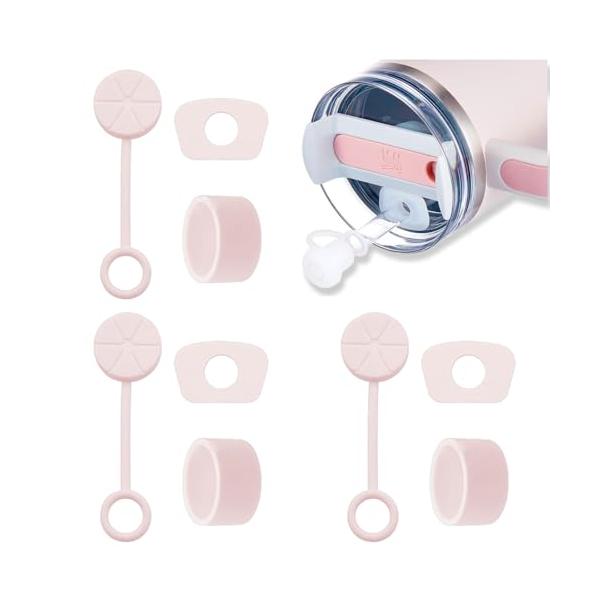 ライトピンク-9pcs/L/SS0036・Color:ライトピンク-9pcs・バージョン2.0専用設計 :のこぼれストッパーセットは、Stanley Quencher H2.0 40オンス&amp;30オンスのタンブラーのみにぴったりフィッ...