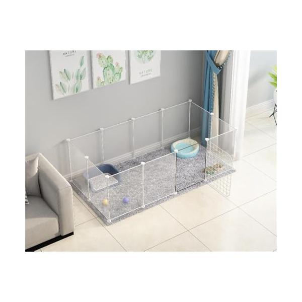 ドア付き半透明/-/ペットフェンス・MaterialType:LEFTRIGHT Door105*45・ペットフェンスは、素材を使用したメッシュパネルでできています  本体サイズ 幅X奥行X高さ :105×105×45CM。 本体重量：3K...