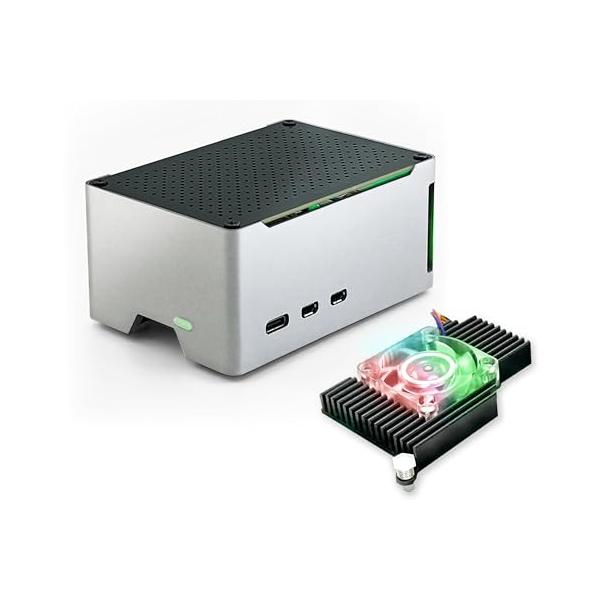 1. シルバー。/-/Raspi DT Case_Neon・Raspberry Pi 5用アルミニウムケースUSB/イーサネットの場所が異なるため、Pi 4には対応していません。・大型タワーヒートシンクと温度制御PWM速度制御ファンを備えた...