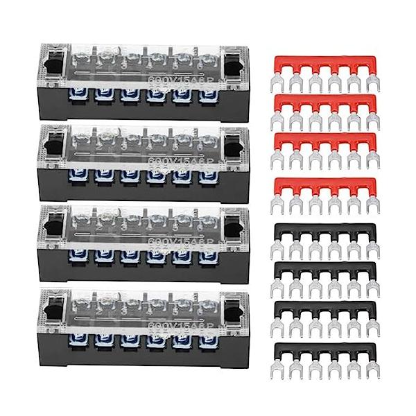 C/-/-・Color:C・1.端子金具とショートバーは純銅で作られ、表面がニッケルメッキされました。耐腐食性、耐久性、酸化防止、導電性に優れています。・2.端子台ブロックは透明プラスチックカバーで覆われ、結線状況をよく把握できます。端子間...