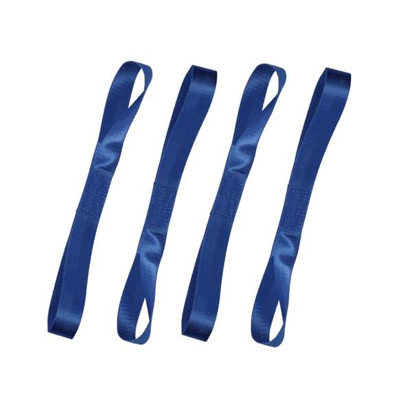 ブルー/長さ30.5cm×幅2.5cm/-・Color:ブルー・パッケージ個数:1・商品仕様タイダウンベルトサイズ：長さ30.5cm×幅2.5cm 　厚さ：1.1mm　カラー：あいいろ 4個セット・素材： ナイロン。引張力：最大使用荷重 5...