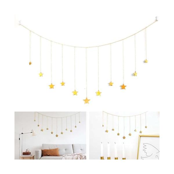 素材星の壁飾りペンダントは、高品質の素材、完璧な職人技、絶妙なモデリング、良いテクスチャ、美しい外観、ファッショナブルでユニークな、耐久性で作られています。・包装星の装飾的な壁掛けを受け取ります、サイズ仕様は約120 * 21cmです。この...