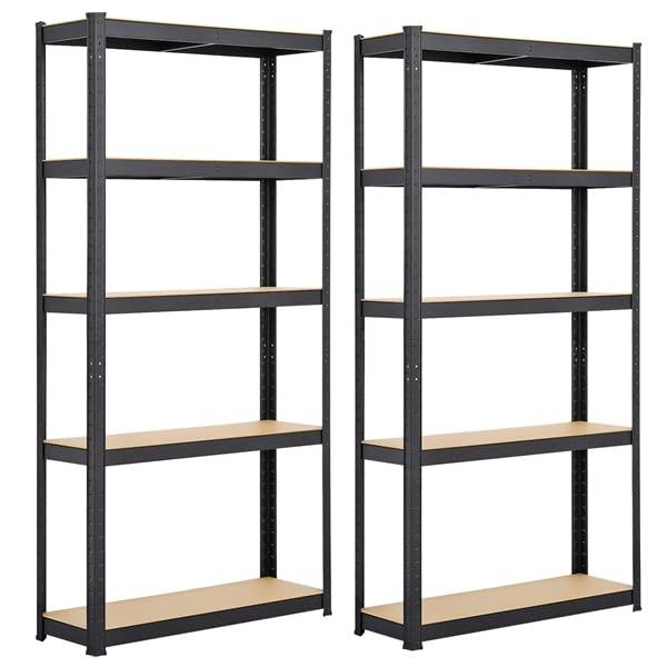モダンブラック/90×30×180cm-2pcs/610875 Black2pcs・Size:90×30×180cm-2pcs・丈夫な金属とMDF板このスチールラックは良質の鋼材とMDF板で仕上げられています。その鋼材でMDF板をしっかり固...