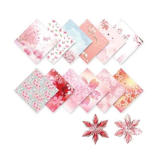 仕様柄：両面桜　寸法：15cm×15cm　入数：200枚入り・優れた素材DIY折り紙は高品質の紙を使用しており、丈夫で、滑らかで、折りやすく、傷みにくいのが特徴です。・両面異なる桜柄両面で異なる柄のデザインとなっておりますので、一枚で2つの...