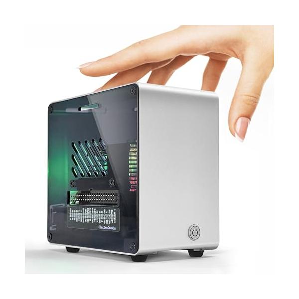 1. シルバー。/-/Raspi DT Case_Neon・Color:1. シルバー。・プレミアムアルミ構造高品質のアルミケースは、ミニPCスタイルのデザインが特徴で、耐久性を提供するだけでなく、デスク、壁、ワークショップに洗練されたモダ...
