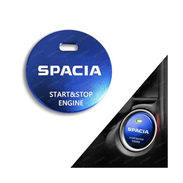 ブルー/スペーシア/-・Color:ブルーSize:スペーシア・パッケージ個数:1・適合車種スペーシア MK54S MK94S すべての年式とすべてのモデルに適合 汎用イグニッション スイッチ プッシュ エンジンスタート ボタン アルミ カ...