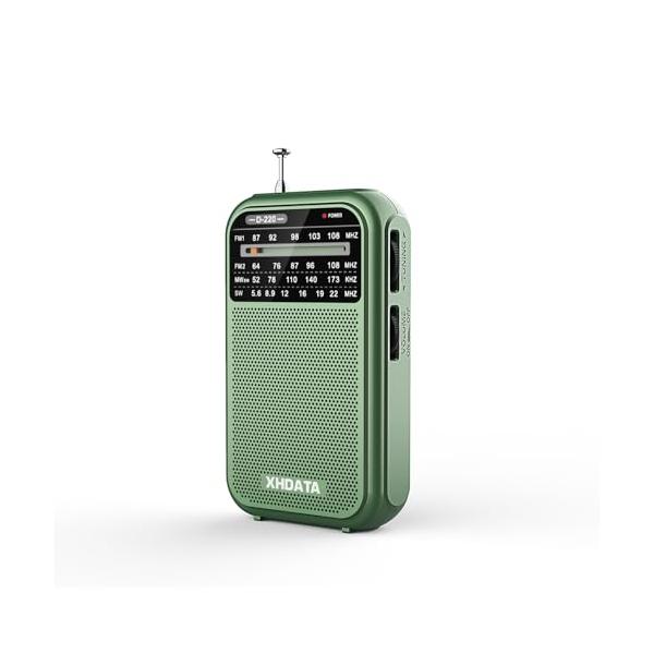 レトログリーン/-/D-220-Gr・Color:グリーン・高感度受信DSP搭載、収納できるロッドアンテナがあり、AM/FM/SW/ワイドFM高感度受信できるポータブルラジオ。ワイドFM対応、防災ラジオとして地震等の災害対策にも役に立てます...
