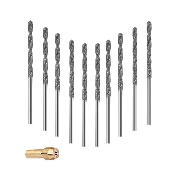 -/2mm-10個/2mm 10個・Size:2mm-10個・ダイヤモンドドリルサイズ：ダイヤモンドツイストドリルビット 2mm 10個。・用途: ダイヤモンドドリルは、フレックスシャフト、卓上ドリルなどの回転工具に広く使用されています。・...