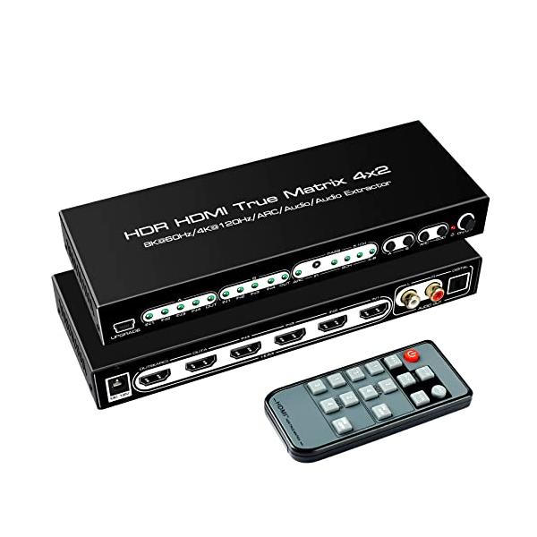 8K HDMI切替器 4*2/8K HDMI切替器 4*2/1・Size:8K HDMI切替器 4*2・??8K HDMI 4入力2出力マトリックス: 弊社のHDMI Matrix4X2は、4台のHDMIデバイスを2台のHDMI対応モニタま...