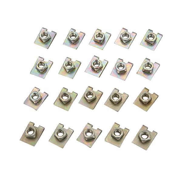 -/約22x16mmL*W/-・材質メタル・入り数40個・サイズ約22x16mmL*W　穴径：6mm/0.24インチ　ナット径：6mm/M6・商品特徴このクリップナットが汎用タイプのかーアクセサリで、M6なのでボルトフックのM6と合わせて車...