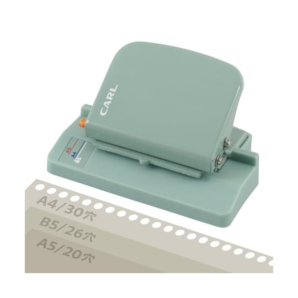 ライトグリーン/-/-・Color:ライトグリーン・持ち運びに便利なコンパクトなパンチ・持ち運びに便利なコンパクトなパンチ・サイズ：W72×H32×D75mm・重量：200ｇ・対応サイズA4/30穴 B5/26穴 A5/20穴穿孔枚数5枚穴...