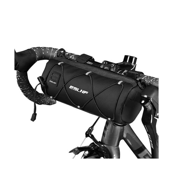 自転車フロントバッグブラック/24.5cm x 10cm x 2cm 約2L/YMJ0083・Color:ブラック・収納性容量は約2Lで、スマホ、鍵、財布、自転車修理工具、自転車ライトなどを収納する事が可能です。フロントバッグの内側にはメッ...