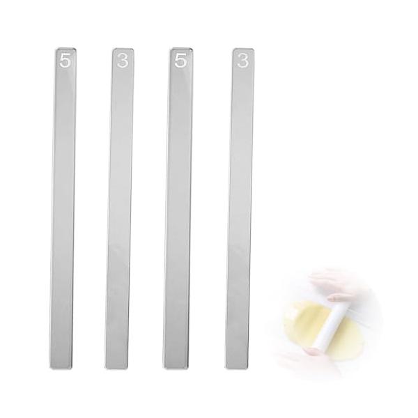 透明/-/YUANXINWL-LK164・製品仕様 4層用バランス定規（3mm/5mm厚各2枚）。総長さ：約29.5cm（±1-2cmの誤差）。手動測定用。・均一な厚さ制御 生地を定規の間へ配置→麺棒で平らに押す。生地/生地液を均一に広げら...