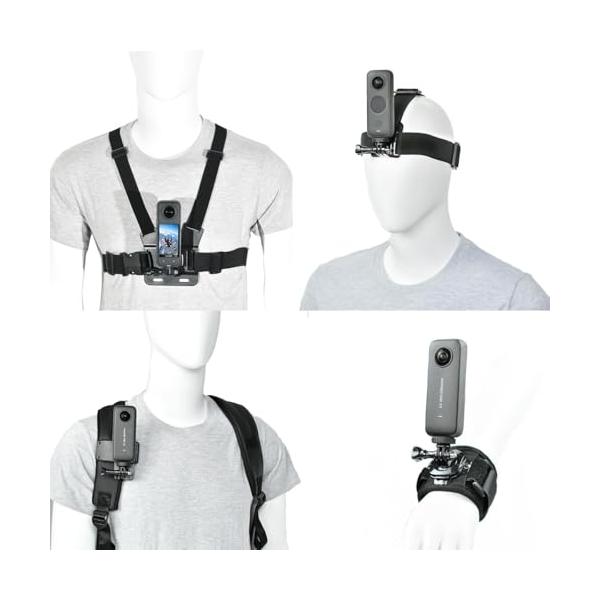 レッド/-/LITATA-2・パッケージ個数:1・マルチマウントキット ? Insta360 X5/X4/X3用のチェストハーネス、ヘッドストラップ、バックパッククリップ、リストストラップが含まれます。GoPro Hero 13/12/11...