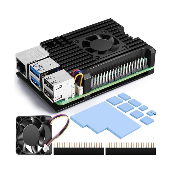 Pi 5用アルミケース・Style:Pi 5用アルミケース・Raspberry Pi 5用メタルケース：Raspberry Pi 5専用に設計されたアルミニウム合金製で、丈夫で耐久性があります。外部からの衝撃や損傷からPi 5を強力に保護し...