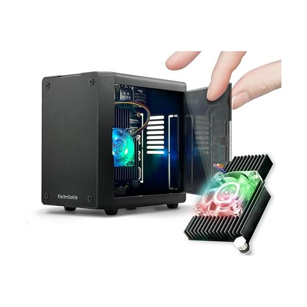 マットブラック/-/1.Black Case・Model:1.Black Case・Raspberry Pi 5用ミニチュアPCスタイルケース。トップマウントNVMe M.2 SSDシールドと互換性があります。・GPIOピンに簡単にアクセス...