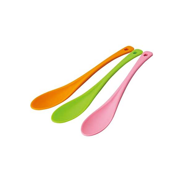 耐熱オレンジ グリーン ピンク/-/390567・パッケージ個数:1・シリコーンで口あたりなめらか・先端がしなるので料理が最後まですくいやすい・スリムな形状で離乳食やお年寄りのお食事にもおススメです・耐熱温度：170度食洗機対応